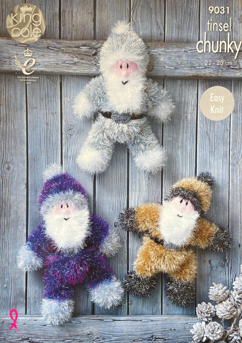 Easy Knit Cute Santa Pattern Father Xmas Decor Chunky - Etsy