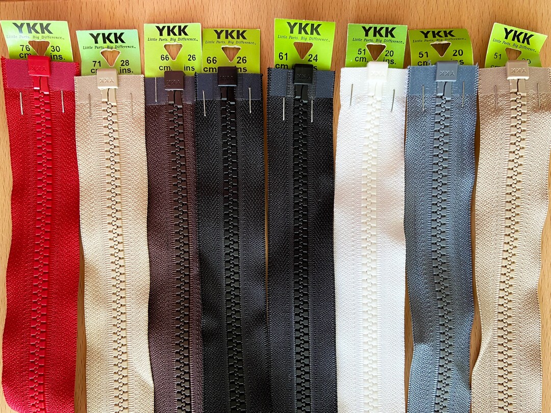 YKK Heavy Duty Zip, Open Ended, 20-30in Sizes, One Way, for Coat ...