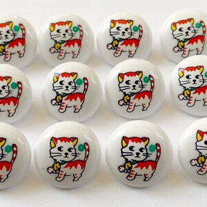 10x Cat Buttons, White or Clear, 15mm, Baby & Child, Picture Buttons ...