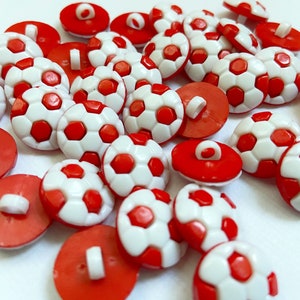 8 X Football Buttons Blue, Black or Red, 15mm, Baby Child Clothing ...