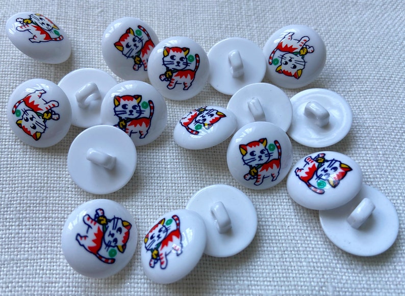 10x Cat Buttons White or Clear 15mm Baby & Child Picture - Etsy