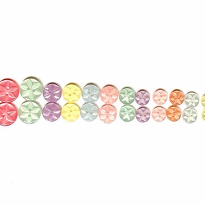 10x Round Star Buttons, Various Colours, 11mm, 14mm, 17mm, Dressmaking ...