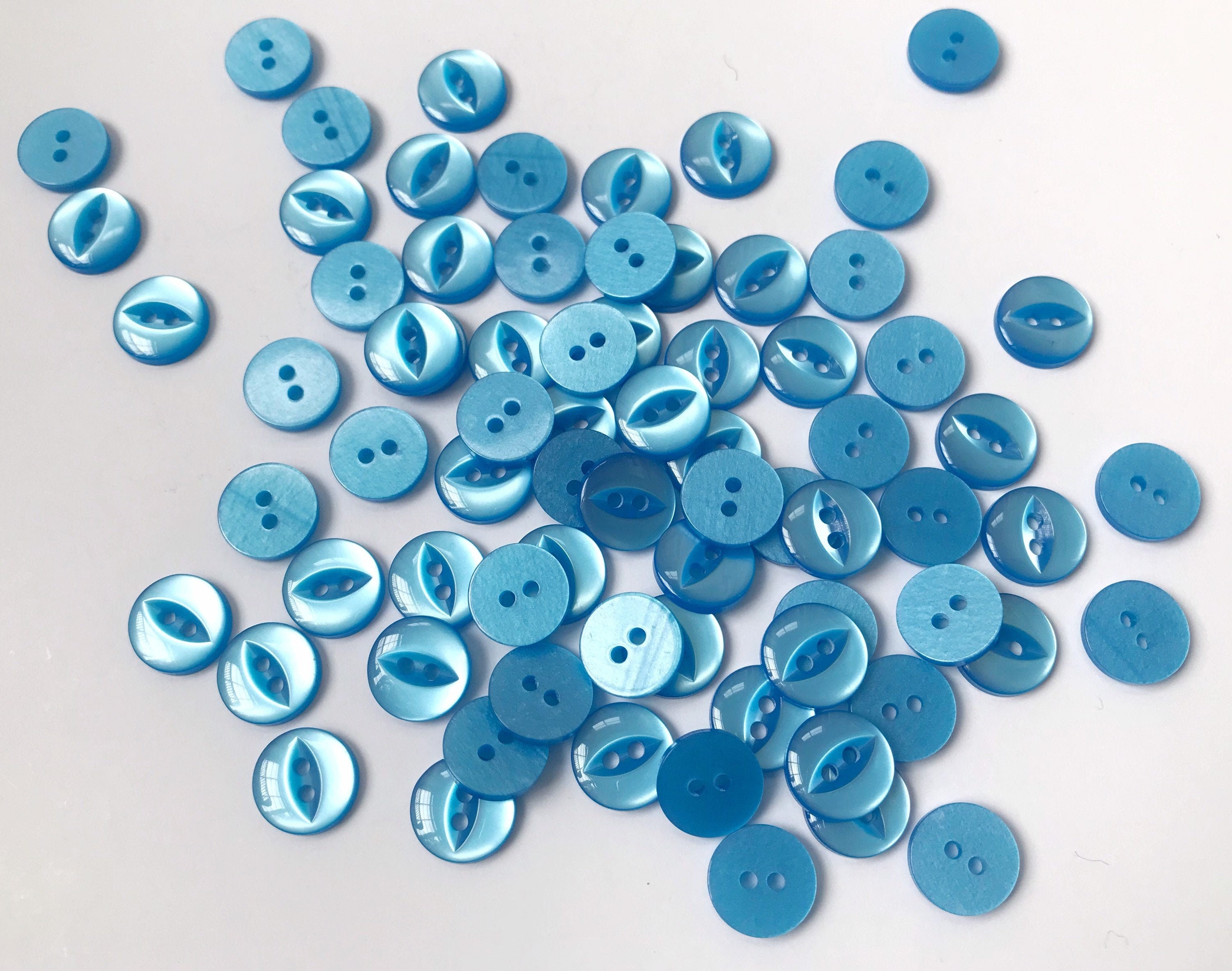 12x Bright Blue Buttons Teal Blue 11mm 14mm 17mm 19mm | Etsy
