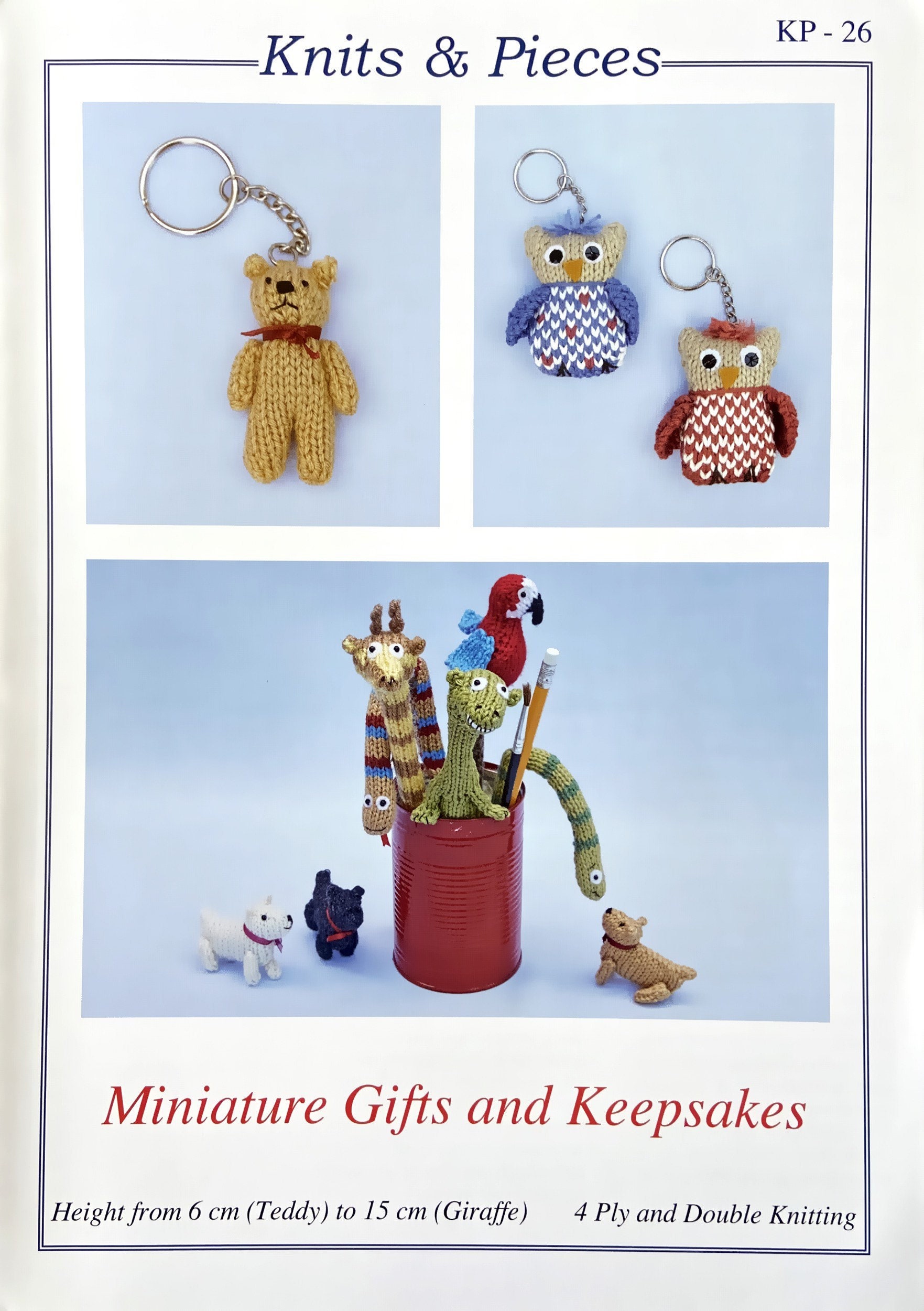 Small Toys Knitting Pattern Teddy Key Ring Terrier Dog Owl - Etsy
