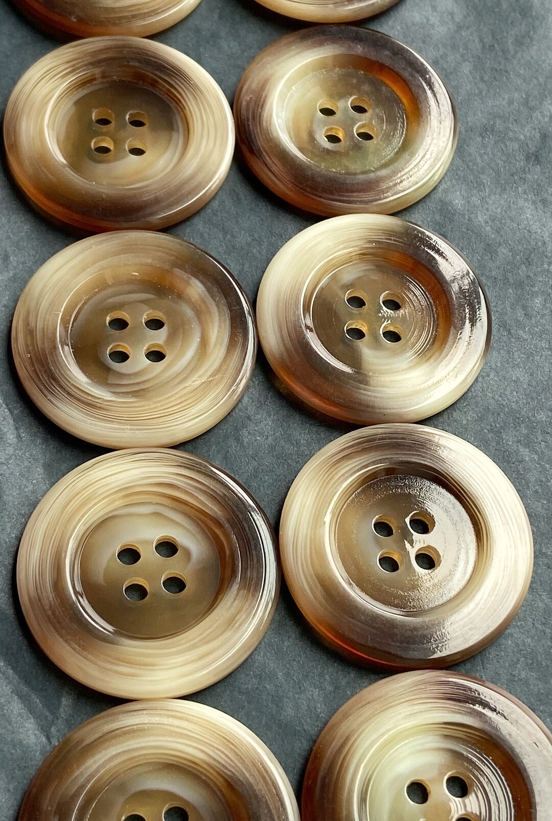 10x 30mm Large Aran Buttons, Brown & Cream, for Coats, Jackets, Super ...