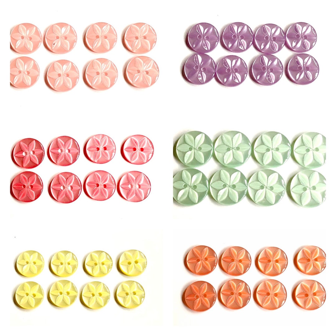 10x Round Star Buttons, Various Colours, 11mm, 14mm, 17mm, Dressmaking ...
