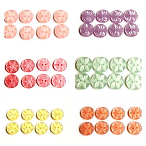 10x Round Star Buttons, Various Colours, 11mm, 14mm, 17mm, Dressmaking ...