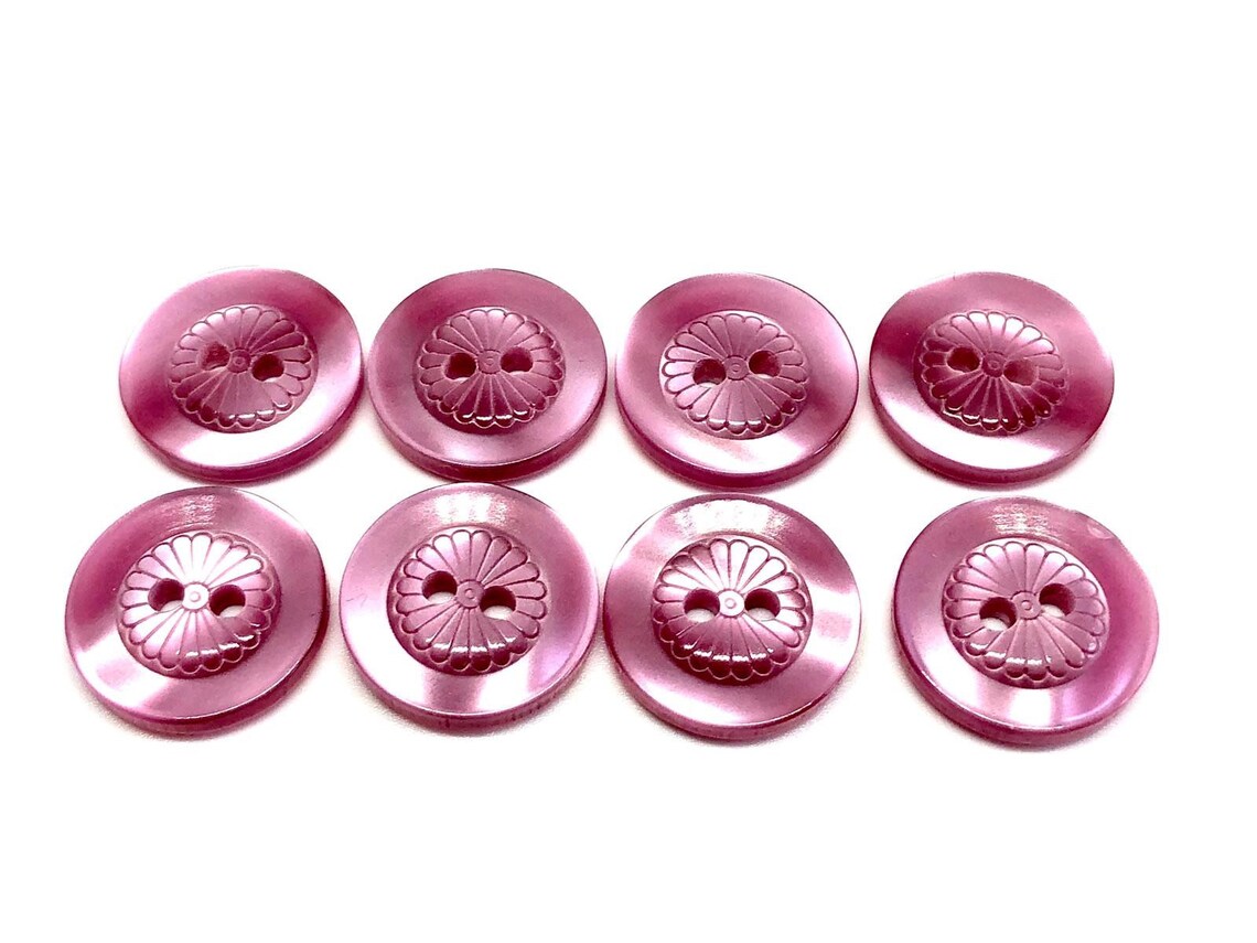 8x Blush Pink or Shell Pink Buttons With Etched Centres 13mm | Etsy