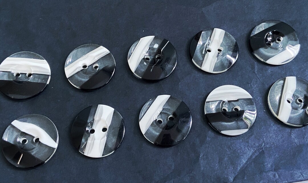 10x Stripe Buttons, 22mm, Coat, Jacket, Dressmaking, Sewing Supply ...