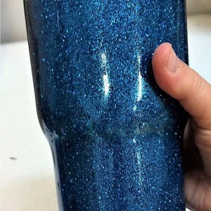 Awesome Sparkle BLUE Glitter Cup Tumbler Crystal Clear EPOXY FREE ...