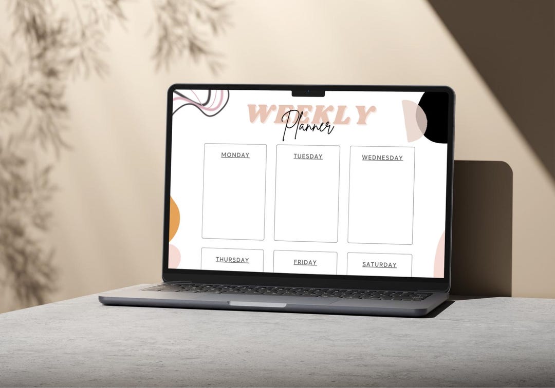 Digital Weekly Planner PNG | Printable Template | Undated Layout ...