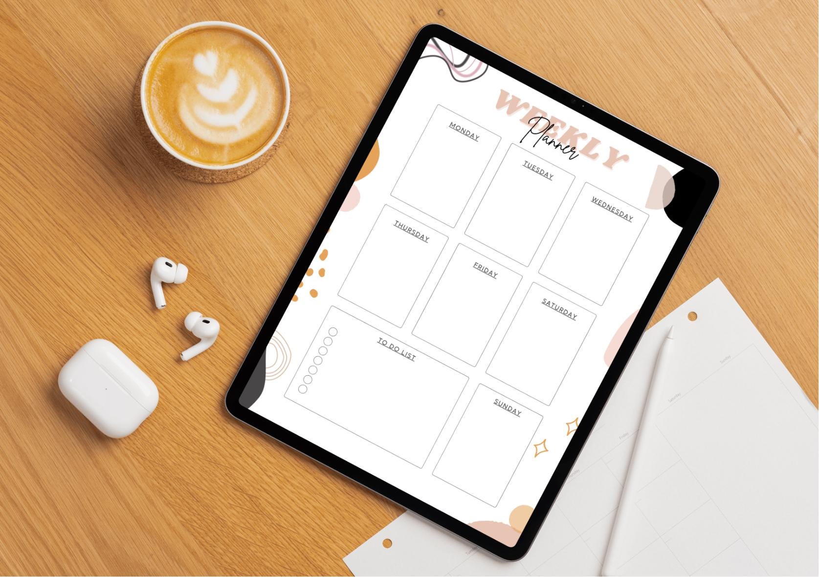 Digital Weekly Planner PNG | Printable Template | Undated Layout ...