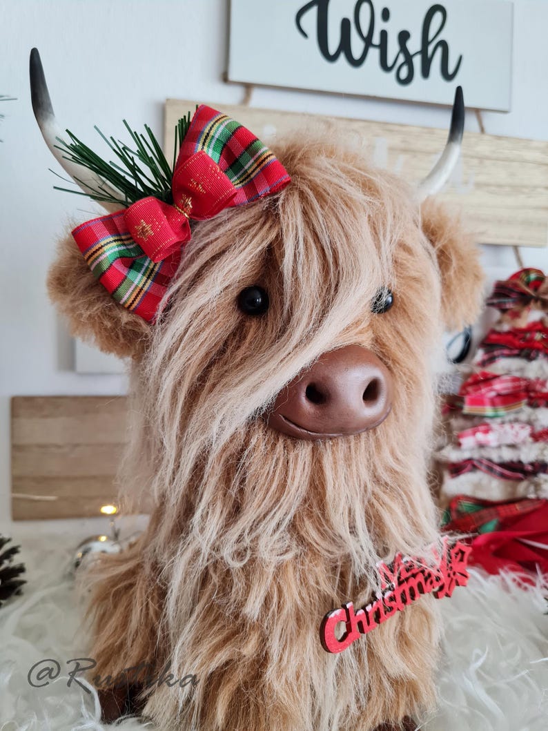 Christmas Highland Cow Decor – Handmade Scottish Highland Cattle ...