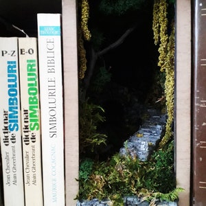 Forest Ruins Book Nook: Miniature Woodland Diorama Bookshelf Insert - Etsy