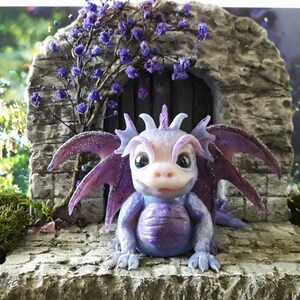 Purple Baby Dragon, Cute Baby Dragon, One of a Kind Dragon Figurine ...
