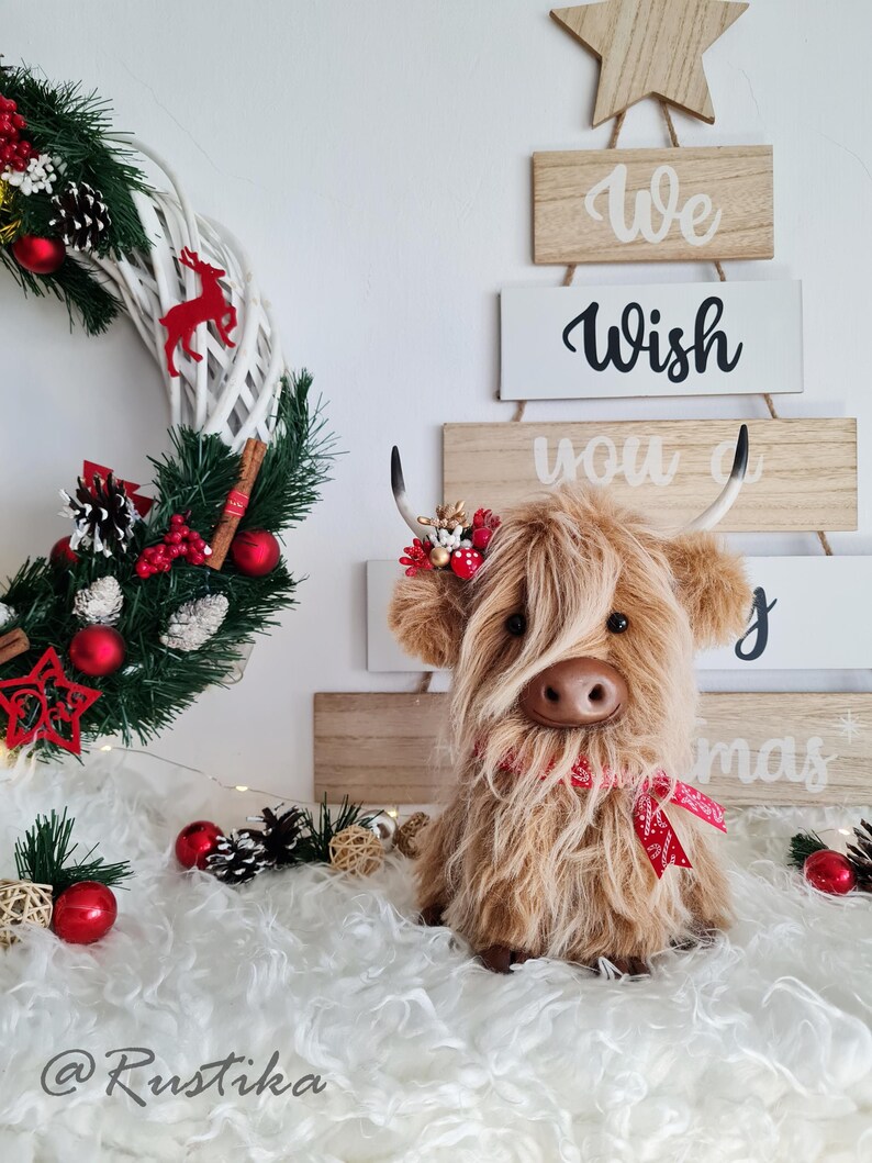 Christmas Highland Cow Decor – Handmade Scottish Highland Cattle ...