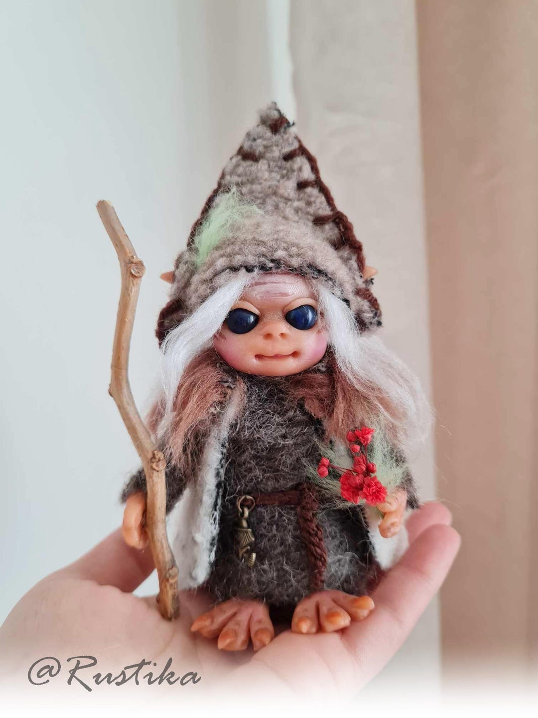 Brownie Pixie Figurine, Handmade Fantasy Creature, Elf Fantasy Figurine ...