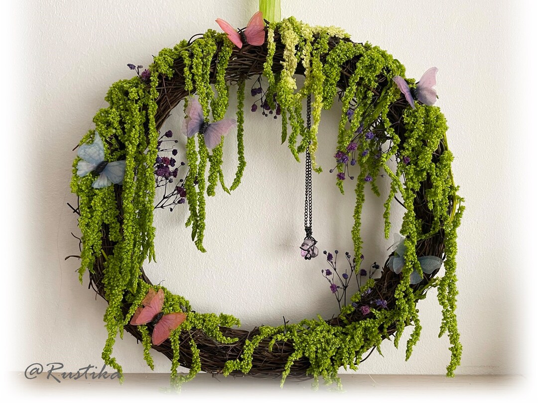 Fairy Wreath: Cottagecore Amaranth, Purple Flowers & Organza ...