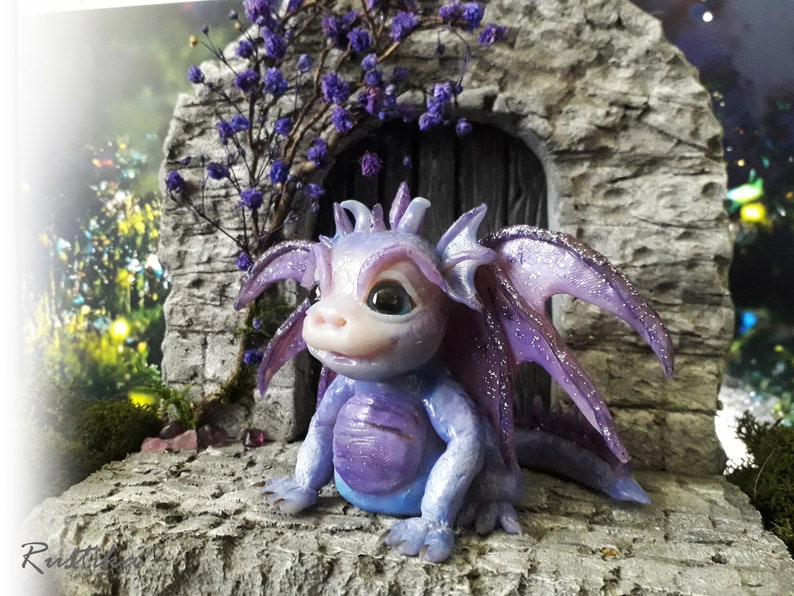 Purple Baby Dragon Cute Baby Dragon One of a Kind Dragon - Etsy