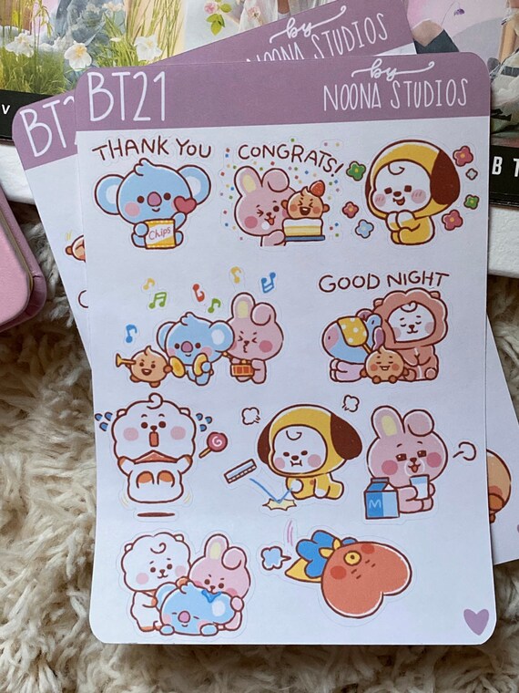 BTS BT21 Sticker Set BTS Stickerbt21 Sticker - Etsy