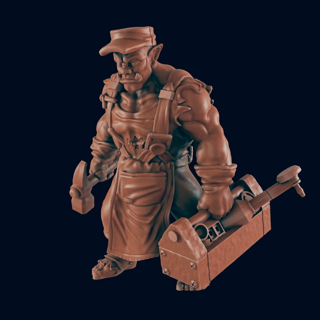 Ork Worker - Bolts and Brimstone - Minis - EC3D - Steampunk - Scifi RPG ...