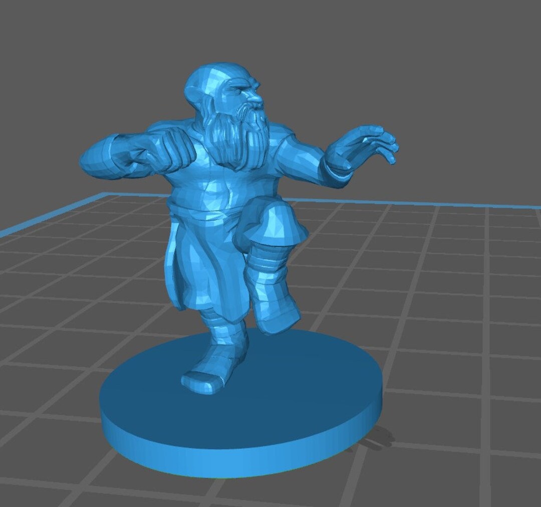 Dwarf Monk Mini - DND - Pathfinder - Dungeons & Dragons - RPG ...