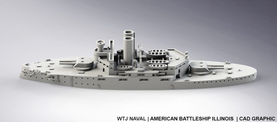 Illinois - US Navy - Pre Dreadnought Era - Wargaming - Naval Miniature ...