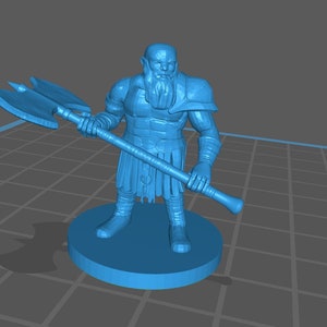 Dwarven Barbarian Mini - DND - Pathfinder - Dungeons & Dragons - RPG ...