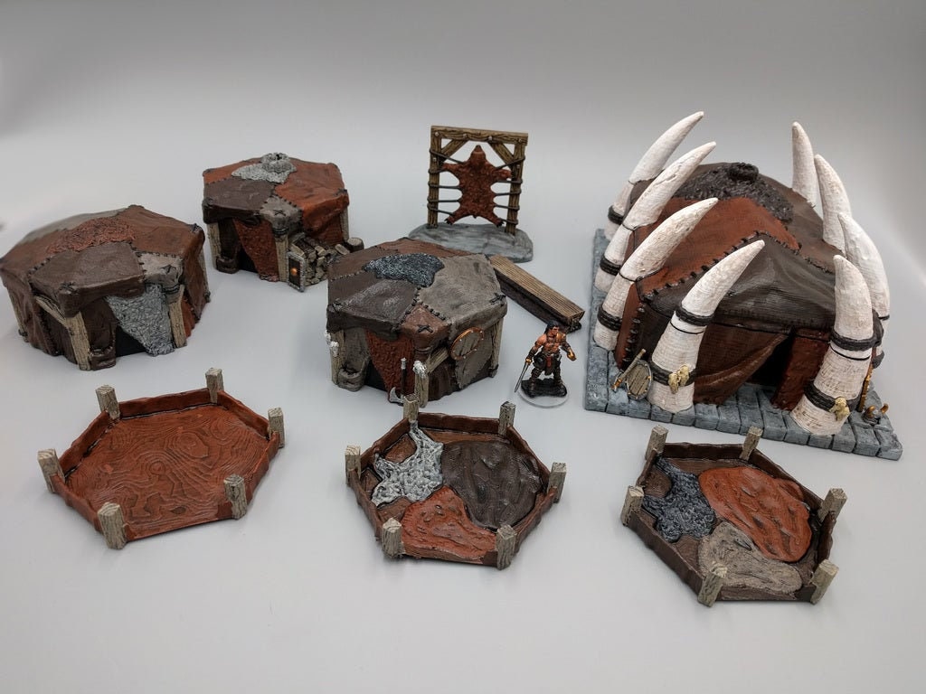 Complete Set of the Hero's Hoard Barbarian Village DND - Etsy