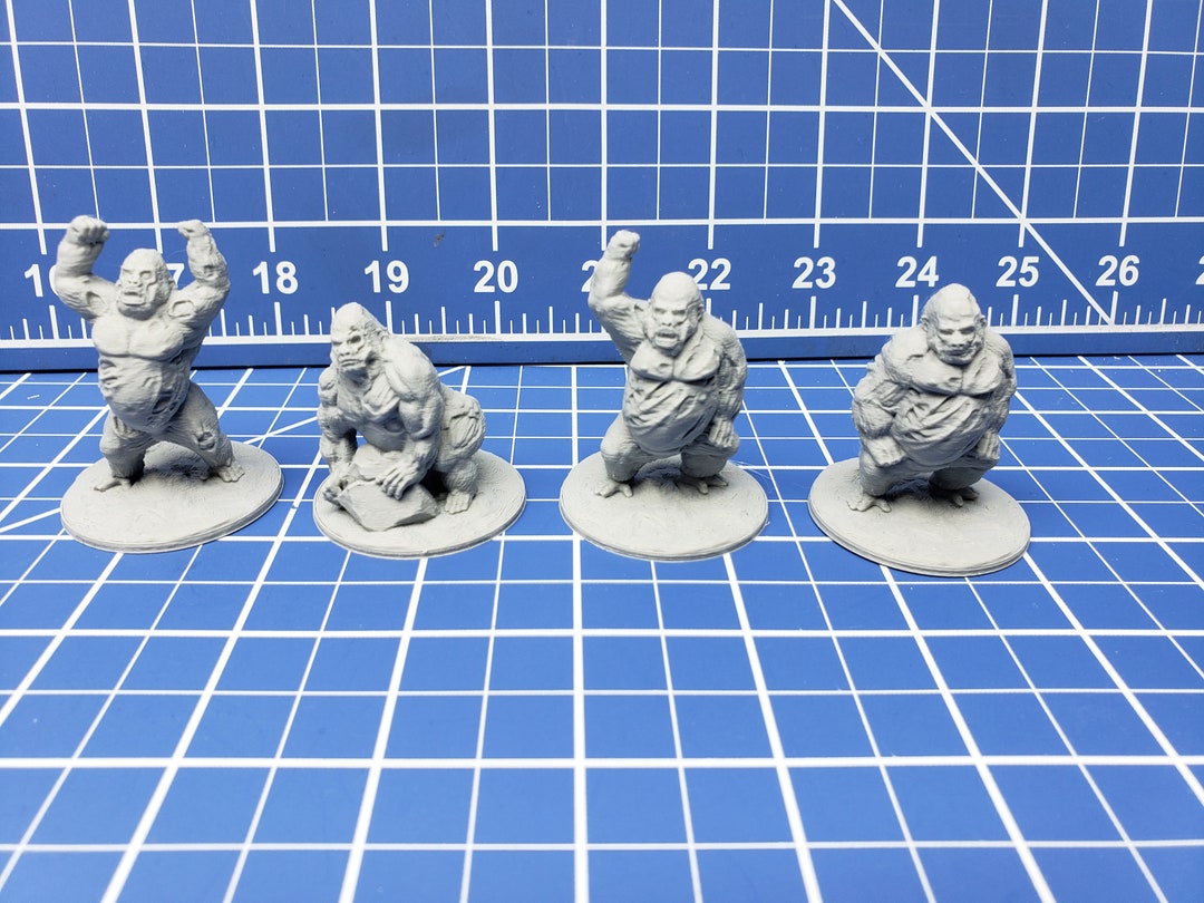 Set of 4 Undead Gorillas - DND - Pathfinder - RPG - Dungeon & Dragons ...