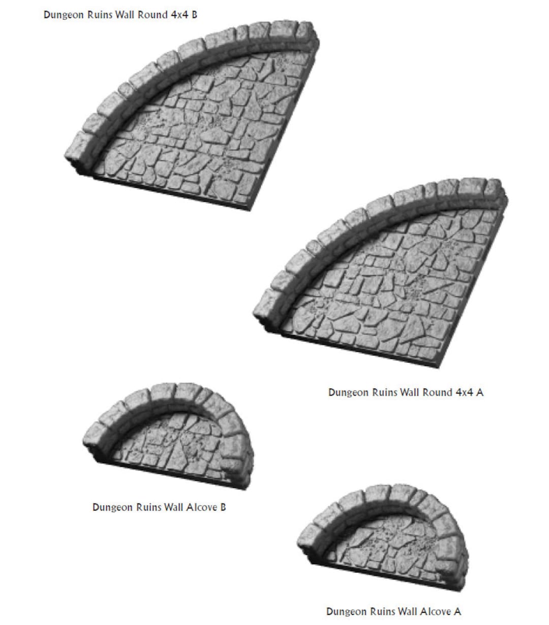 Dungeon Curved Walls - 28 Mm / 1" - Dragonlock - DND - Pathfinder - RPG ...