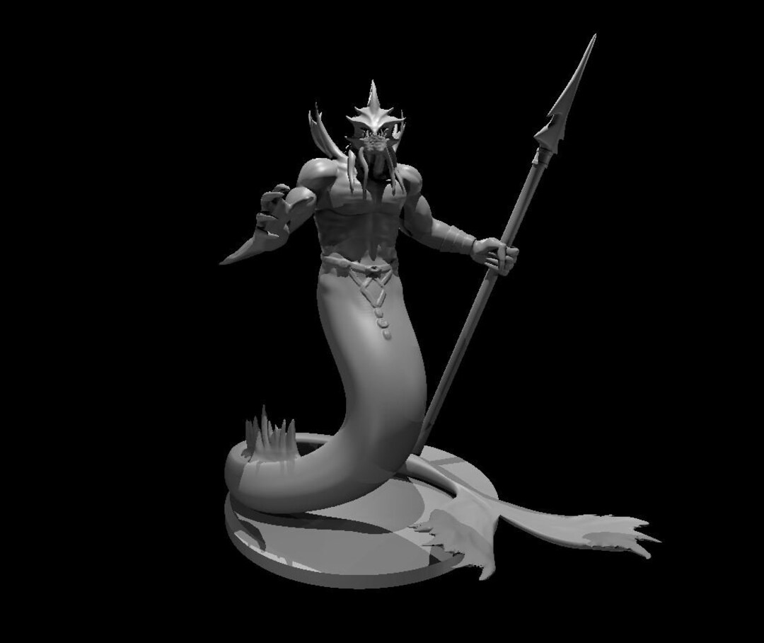 Merrow Mini - DND - Pathfinder - Dungeons & Dragons - RPG - Tabletop ...