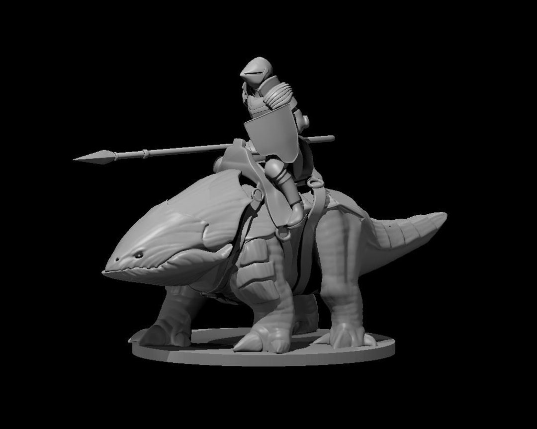 Human Cavalier on A Bulette Mini - DND - Pathfinder - Dungeons ...