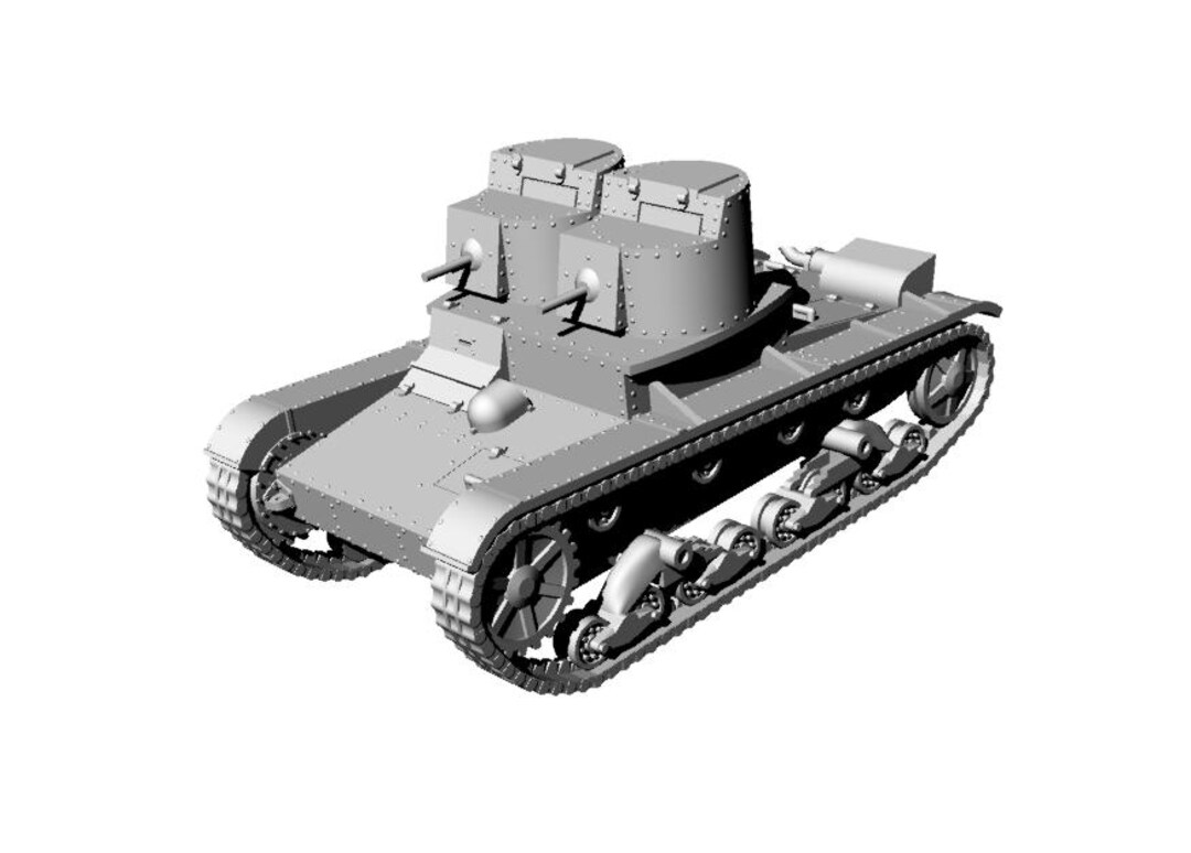 Т-26 Light Tank twin-turret Russian Army Wargame3d 28mm Scale - Etsy