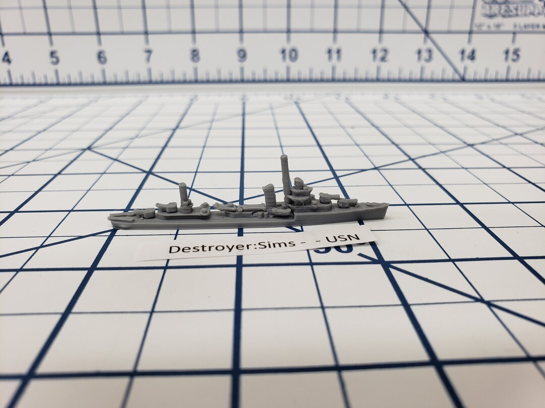 Destroyer - Sims Class - USN - Wargaming - Naval Miniature - Tabletop ...