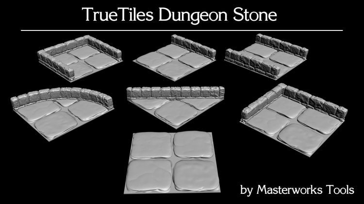 True Tiles - Dungeon Stone Deluxe Set 75 Tiles! - Openlock - DND ...