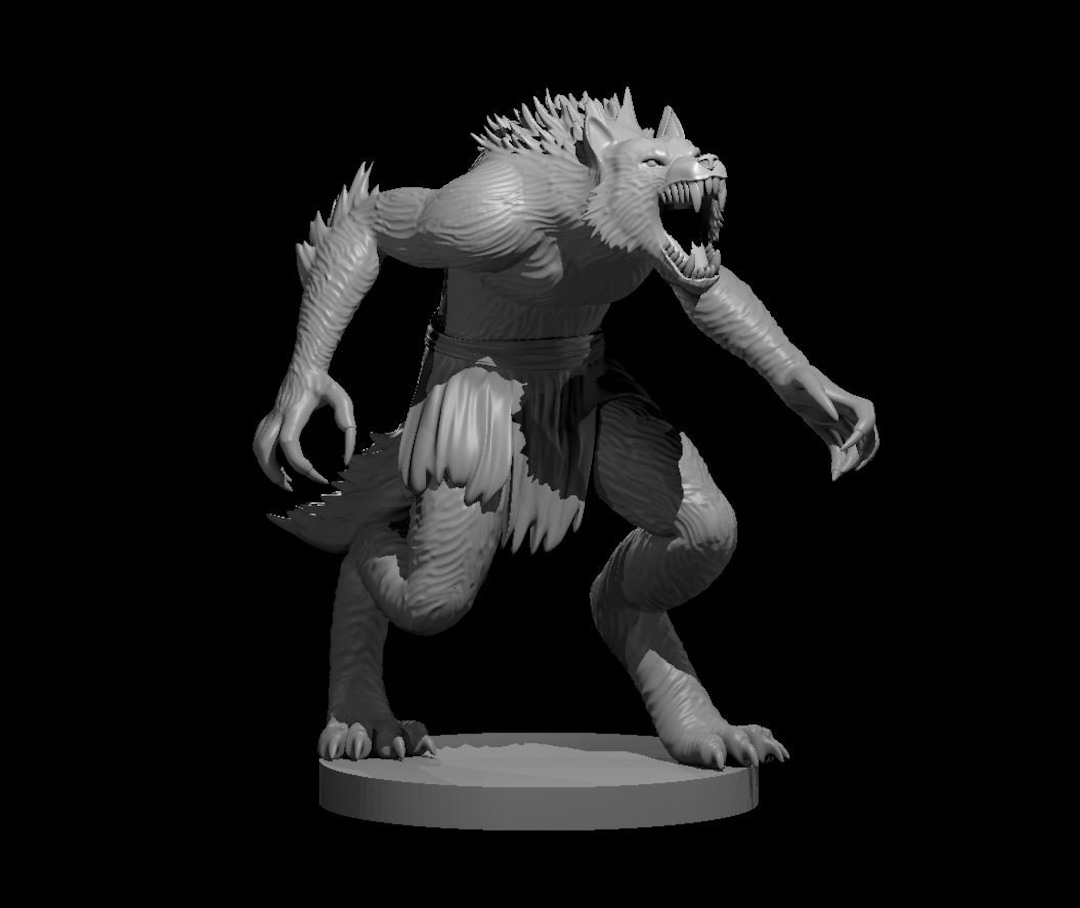 Werewolf Mini - DND - Pathfinder - Dungeons & Dragons - RPG - Tabletop ...