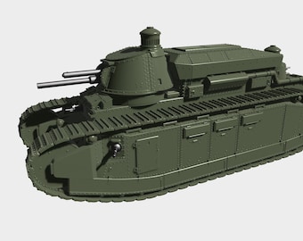 Char 2C French Super Heavy Tank 3D Resin Printed, 28mm Scale - Etsy