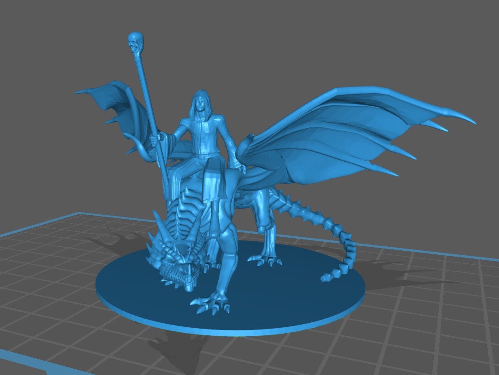 Necromancer Mounted on Undead Dragon Mini DND Pathfinder - Etsy