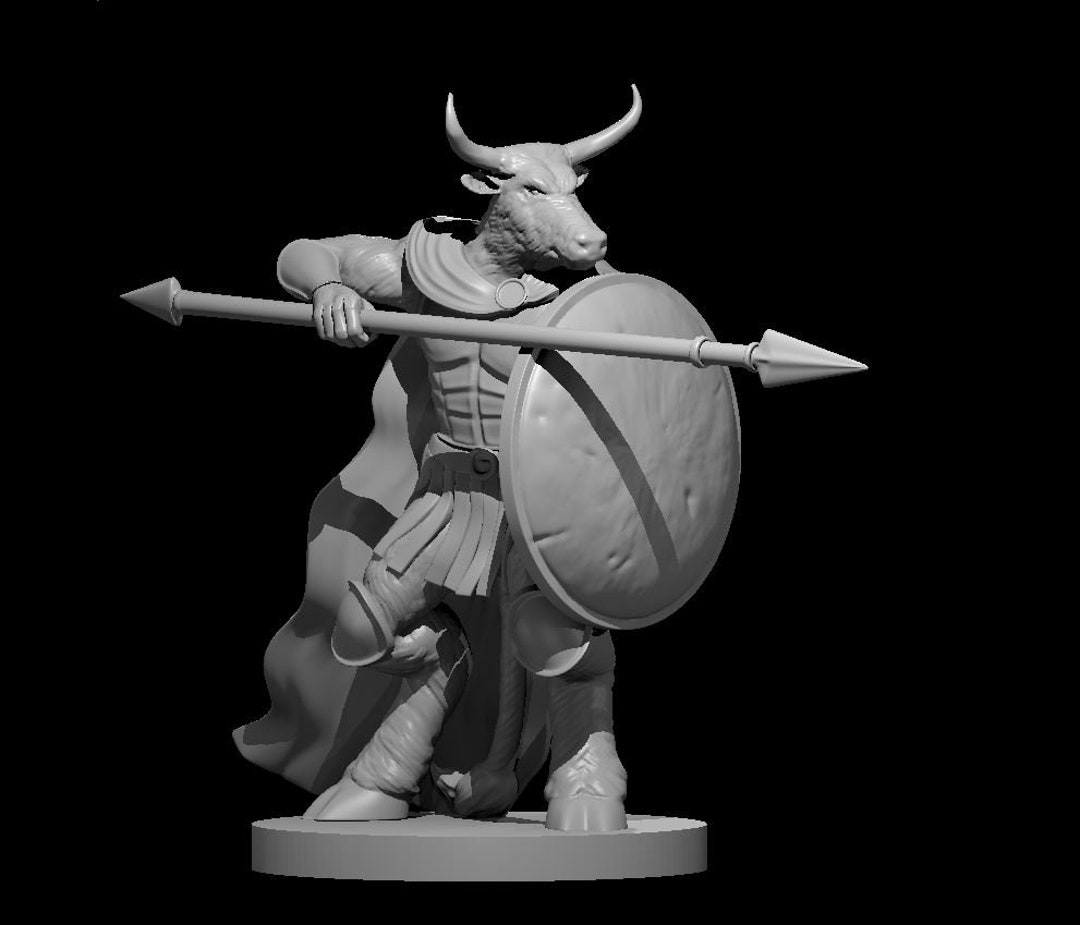 Minotaur Hoplite Mini - DND - Pathfinder - Dungeons & Dragons - RPG ...