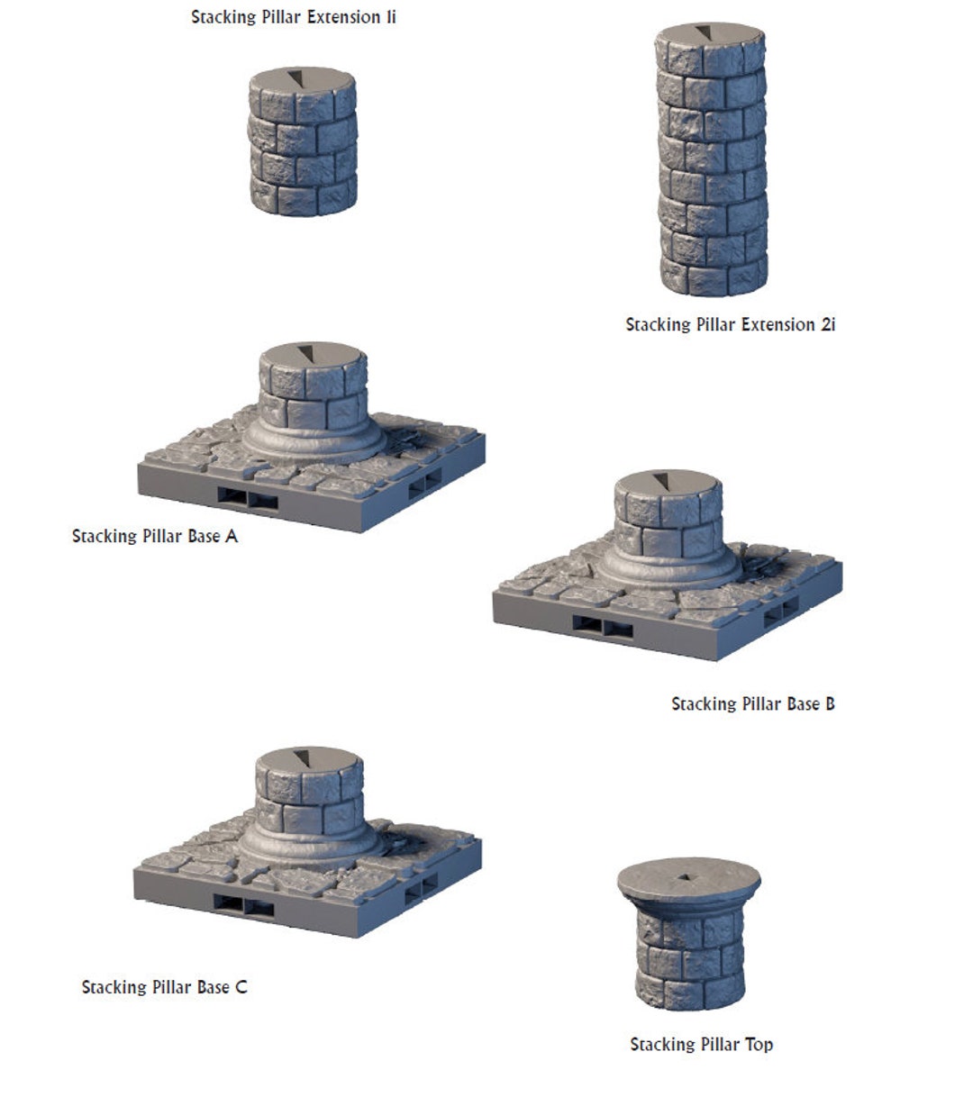 Dungeon Stacking Pillars - 28 Mm / 1" - Dragonlock - DND - Pathfinder ...