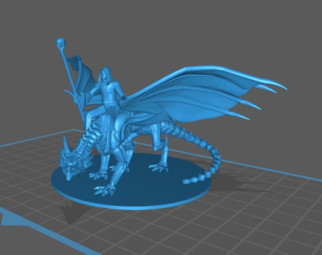 Necromancer Mounted on Undead Dragon Mini - DND - Pathfinder - Dungeons ...