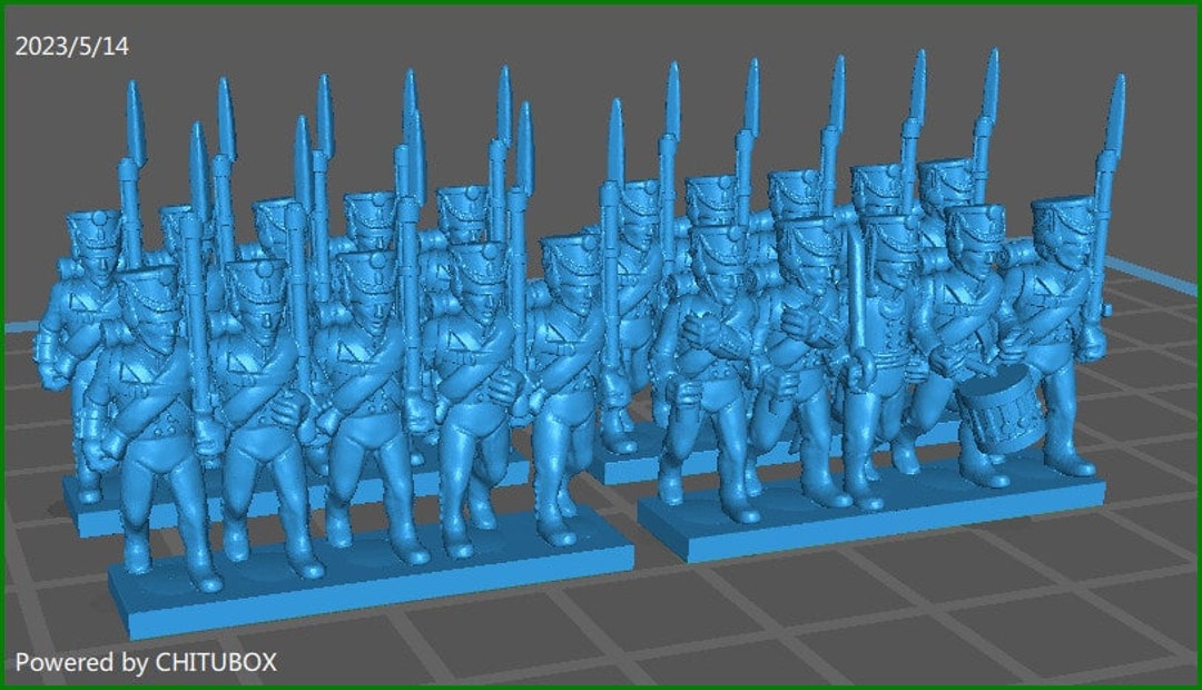 Russian Musketeers Btg 1808-12 With Shako - 4 Strips - Epic 15 Mm Scale ...