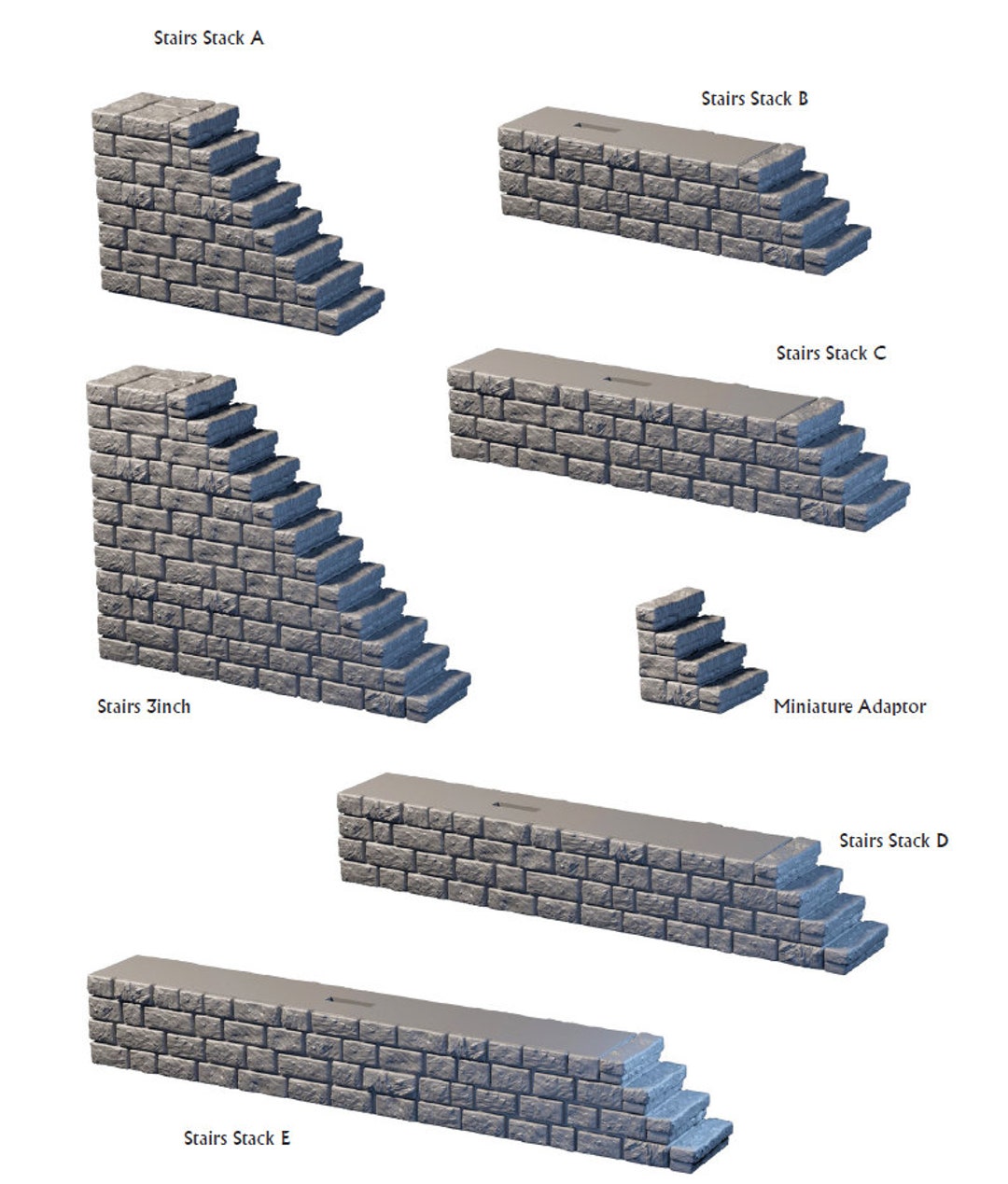 Dungeon Modular Stairs- 28 Mm / 1" - Dragonlock - DND - Pathfinder ...
