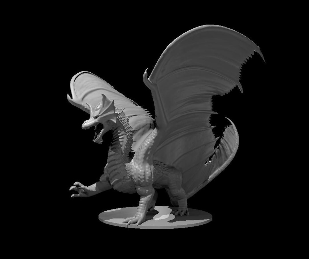 Adult Brass Dragon Metallic Mini - DND - Pathfinder - Dungeons ...