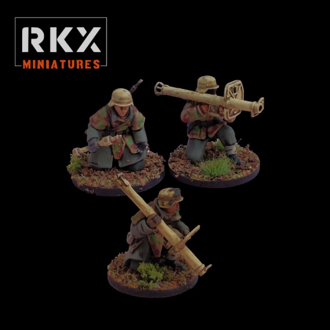 Panzerschreck Team - German Infantry WWII - 3 Minis - Great for Table ...