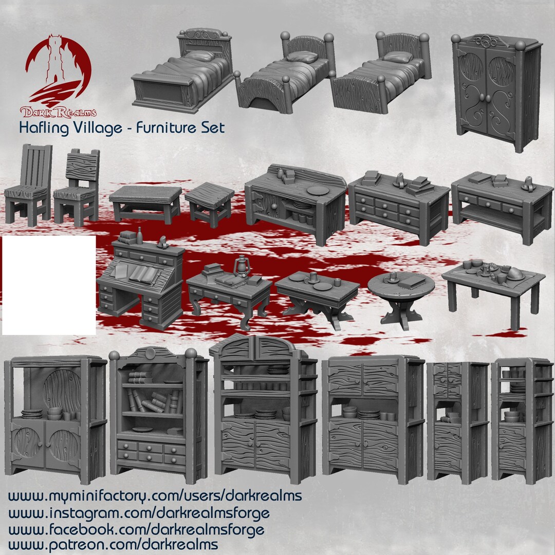 Halfling Village - Furniture Set - DND - Dungeons & Dragons - RPG ...