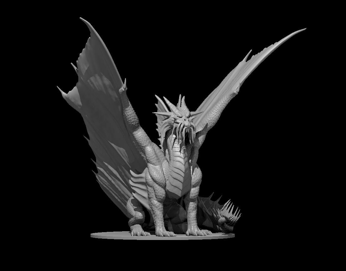 Adult Gold Dragon Metallic Mini - DND - Pathfinder - Dungeons & Dragons ...