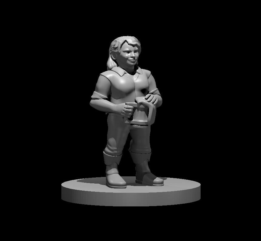 Dwarf Female Barkeep Mini DND Pathfinder Dungeons & - Etsy
