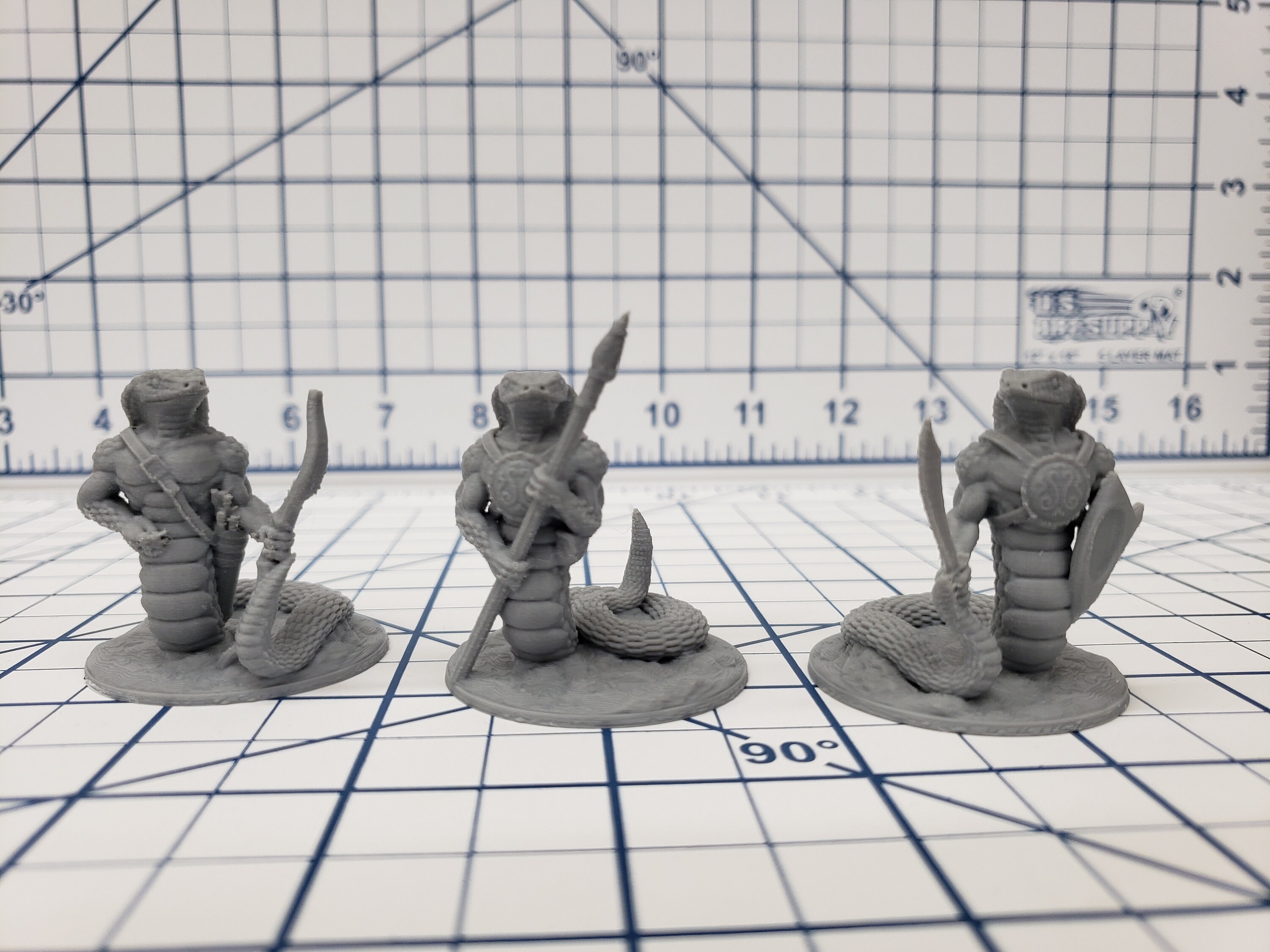 Set of 3 Snake Warriors DND Pathfinder RPG Dungeon & - Etsy